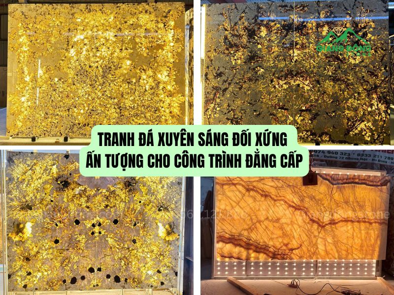Mẫu Tranh Đá Thạch Anh Đối Xứng Vượng Khí, Vượng Lộc